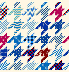 Classic hounds-tooth pattern in a patchwork Vector Image