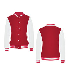 Varsity jacket sketch mockup brown black Vector Image