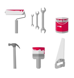 Building tool icon set Royalty Free Vector Image
