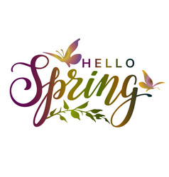 Hello april hand drawn lettering phrase Royalty Free Vector