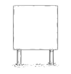 Doodle drawing four empty or blank wooden sign Vector Image