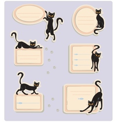 Cat breeds icon set flat style isolated on white Vector Image