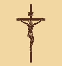 Crucifixion jesus christ a religious symbol Vector Image