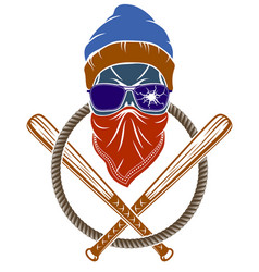 Gangster emblem logo or tattoo with aggressive Vector Image
