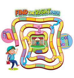 Maze game template for kids Royalty Free Vector Image