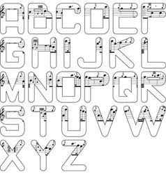 Black and white alphabet hand drawn outline abc Vector Image