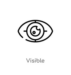 Outline computer vision icon isolated black Vector Image