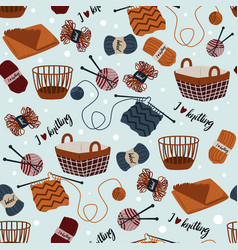 Knitting and needlework seamless pattern Vector Image