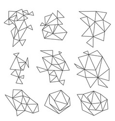 Geometric shapes outline set Royalty Free Vector Image