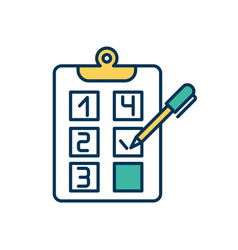 Task planning color icon Royalty Free Vector Image