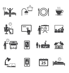 Cartoon kid daily routine activities set Vector Image