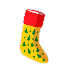 Christmas sock holiday design and traditional Vector Image