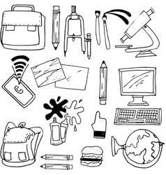 Hand draw education school doodles Royalty Free Vector Image