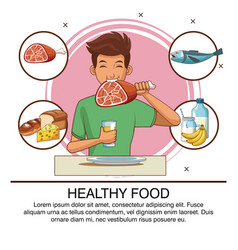 Eat a rainbow healthy eating infographics poster Vector Image