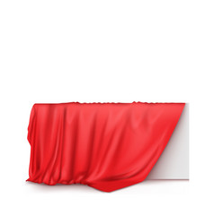 Red silk cloth cover wooden photo frame isolated Vector Image