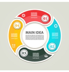 Cyclic diagram with four steps and icons Vector Image