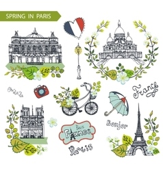 Paris design elements Royalty Free Vector Image