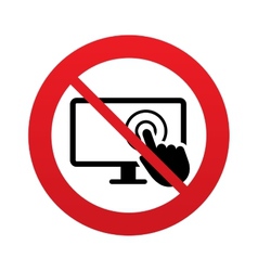 Stop hand no entry sign icon Royalty Free Vector Image