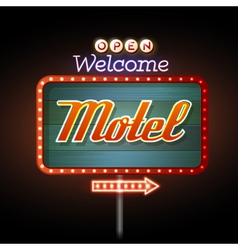 Retro motel sign with copyspace Royalty Free Vector Image