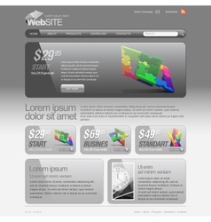 Gray website template Royalty Free Vector Image