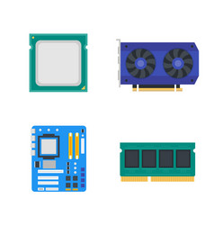 Cartoon personal computer components Royalty Free Vector