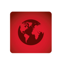 Figure emblem earth planet map icon Royalty Free Vector