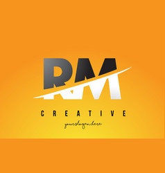 Mr m r letter modern logo design with yellow Vector Image