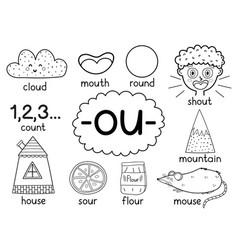 Ay digraph spelling rule educational poster set Vector Image
