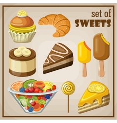 Set of sweets Royalty Free Vector Image - VectorStock