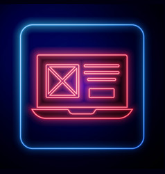 Rectangular blue neon frame Royalty Free Vector Image