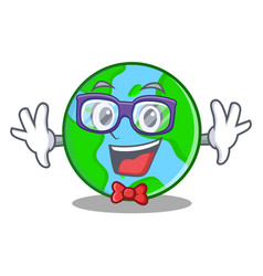 Cartoon world globe pointing Royalty Free Vector Image