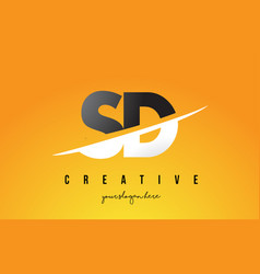 Sd s d letter logo design in black colors Vector Image
