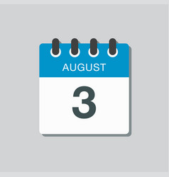 Calendar icon day 8 august date days year Vector Image