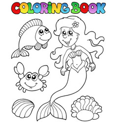 Coloring book octopus theme 1 Royalty Free Vector Image