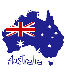 Cartoon map of australia Royalty Free Vector Image