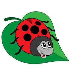 Happy ladybug smiling Royalty Free Vector Image