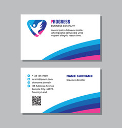 Business visit card template with logo - concept Vector Image