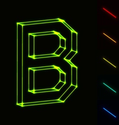 Eps10 glowing wireframe letter j - easy to change Vector Image