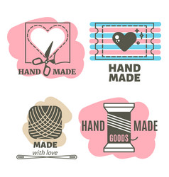 Handmade logos Royalty Free Vector Image - VectorStock