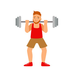 Cartoon bench press with weights Royalty Free Vector Image