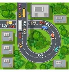 Seamless pattern top view of roads Royalty Free Vector Image