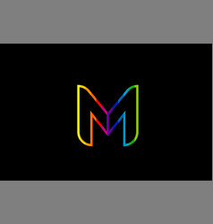 Rainbow color colored colorful alphabet letter Vector Image