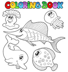 Coloring book with seashells Royalty Free Vector Image