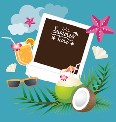 Mixed fruits border frame Royalty Free Vector Image