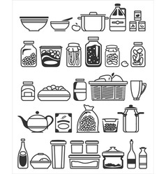 Homemade food badges kitchen cooking symbols Vector Image