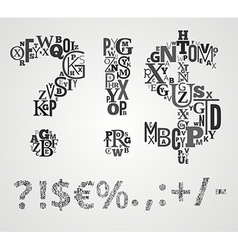 Unknown alphabet alien hieroglyphics symbols Vector Image