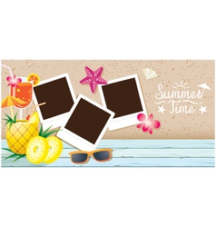 Mixed fruits border frame Royalty Free Vector Image