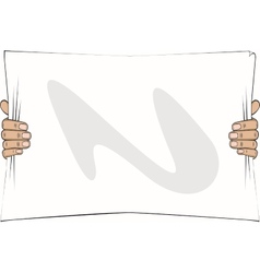 Hand holding paper Royalty Free Vector Image - VectorStock