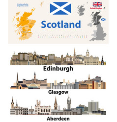 Map scotland with districts Royalty Free Vector Image