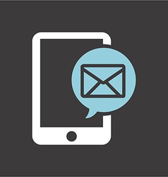 Cartoon email inbox with yellow envelope Vector Image